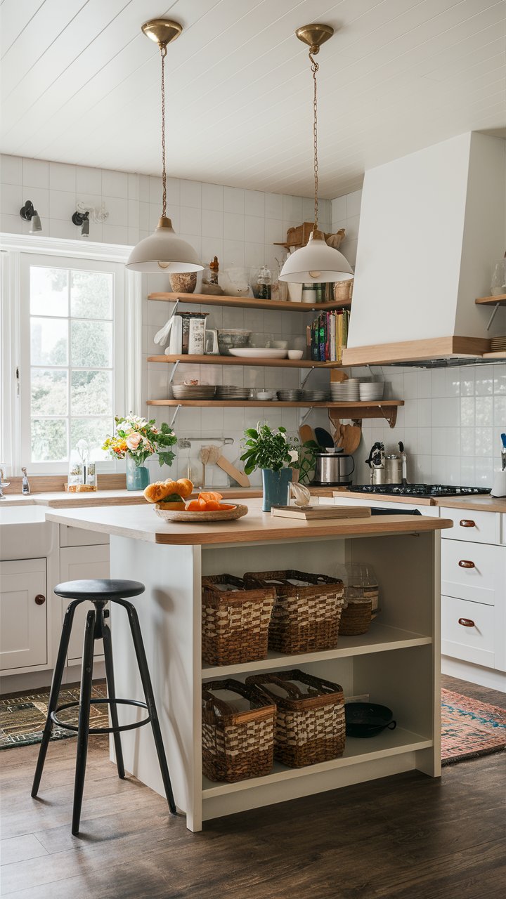 14 Cozy Small Feminine Kitchen Island Ideas - Homesnippets.com