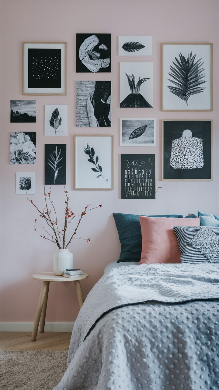 15+ Cozy Wall Collage To Decorate Your Bedroom - Homesnippets.com